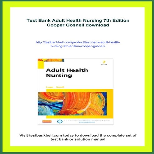 Test Bank Adult Health Nursing 7th Edition Cooper Gosnell | PDF