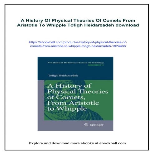 A History Of Physical Theories Of Comets From Aristotle To Whipple ...
