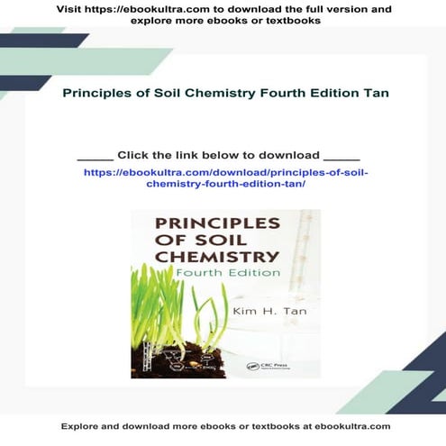 Principles of Soil Chemistry Fourth Edition Tan | PDF