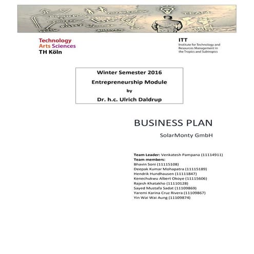 Solar farm business plan example | PDF