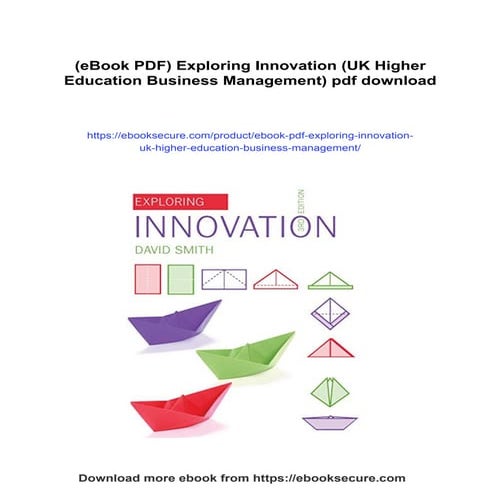 (eBook PDF) Exploring Innovation (UK Higher Education Business ...