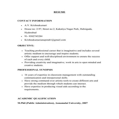 resume krishna | PDF