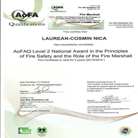 Fire Marshal Level 2 with Card | PDF