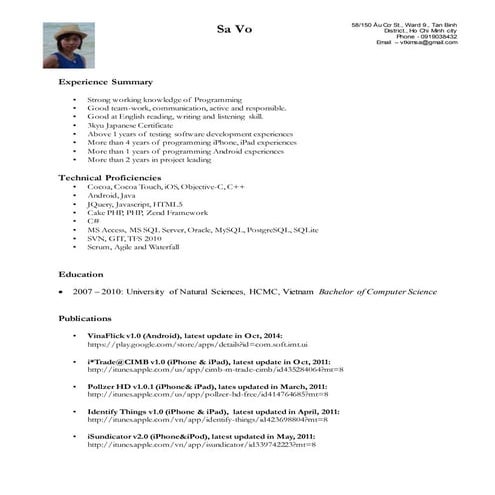 Sa Vo resume | PDF