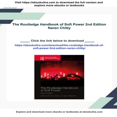 The Routledge Handbook of Soft Power 2nd Edition Naren Chitty | PDF
