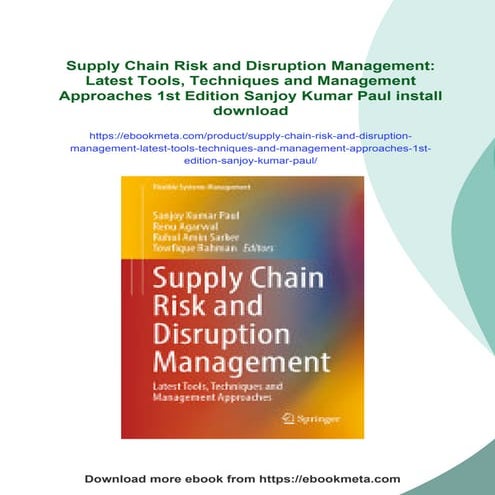 Supply Chain Risk and Disruption Management: Latest Tools, Techniques ...