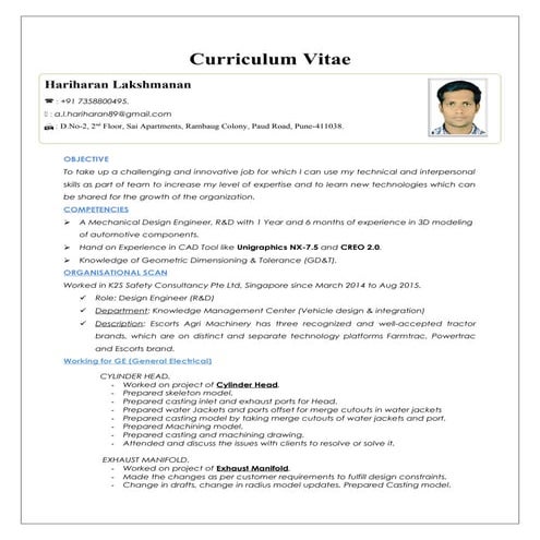 Hari CV | DOC | Technology & Computing