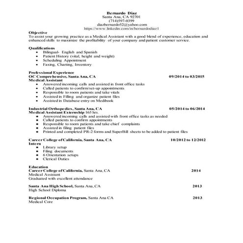 Prodriguez CCMA resume | DOCX