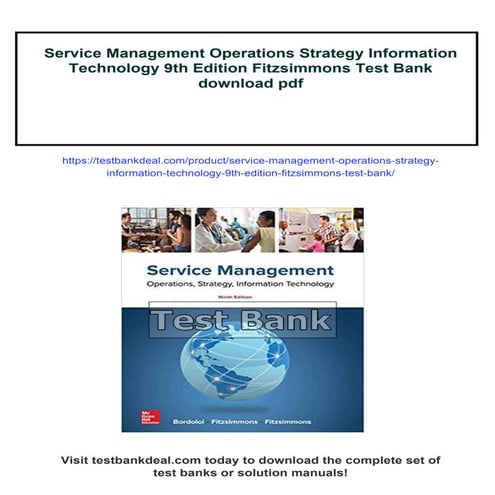 Service Management Operations Strategy Information Technology 9th ...