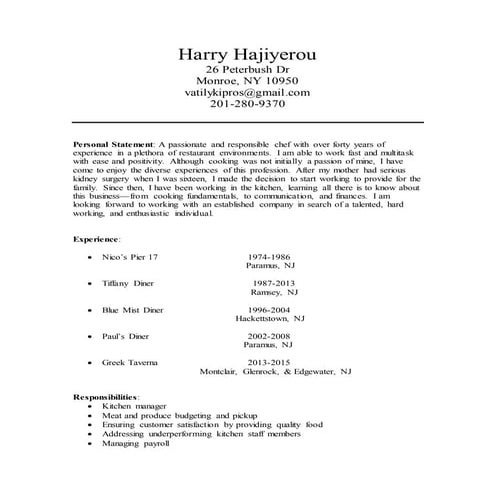 Harry Hajiyerou resume | DOCX
