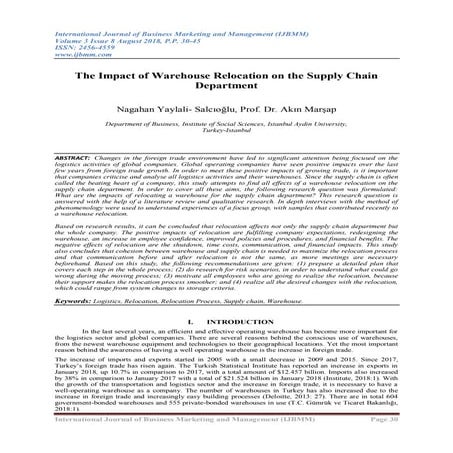 The Impact of Warehouse Relocation on the Supply Chain Department | PDF