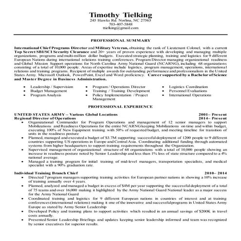 Tim Hilton's Resume 2015 Sales | DOCX
