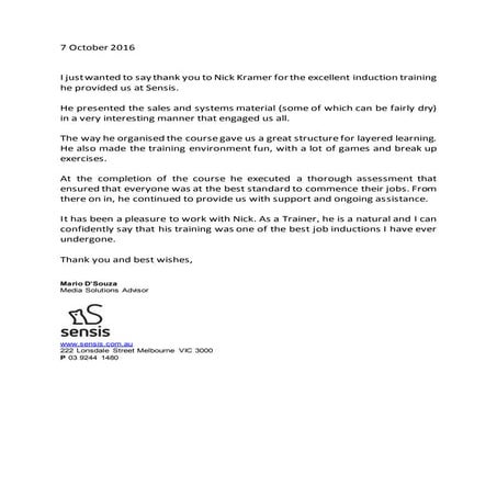 Nick Kramer - Thank you letter | DOCX