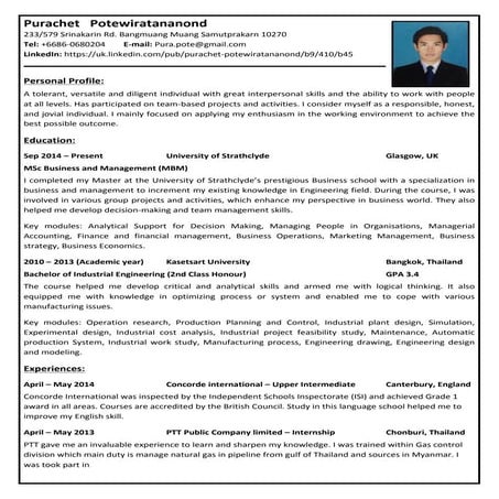 Purachet Potewiratananond - CV | PDF