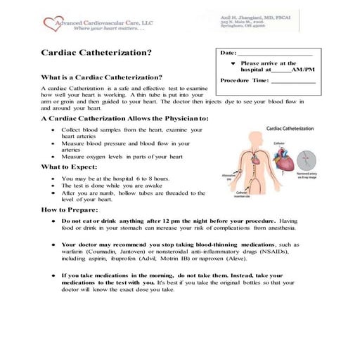 10.01.16 Cardiac Cath | PDF