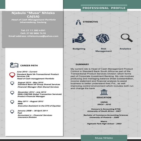 Njabulo Musawenkosi, Nhleko CV 2016 | PDF