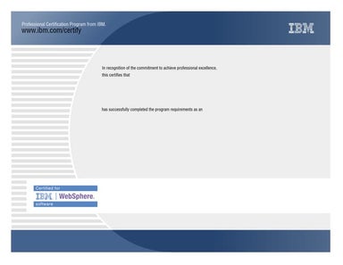 IBM Certified Solution Designer - WebSphere MQ V7.0 | PPT
