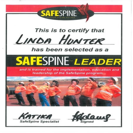 HUNTER, Linda - SFA certificate | PDF