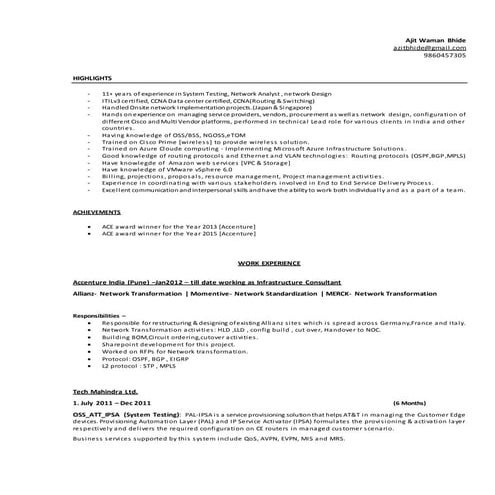 CV - Ajit Bhide | DOCX