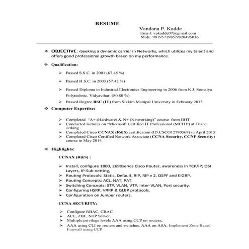 Srikanth CV | DOCX