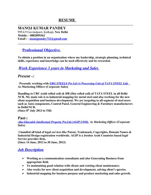 Resume basudev mishra | PDF