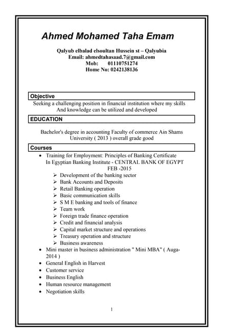 Mohamed el sayed's CV | PDF