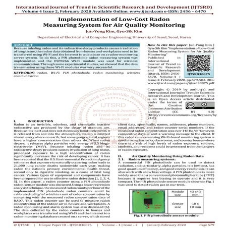 Implementation Of Low Cost Radon Measuring System For Air Quality Monitoring Pdf
