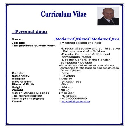 CV-Eng. Mohamed Ata | PDF