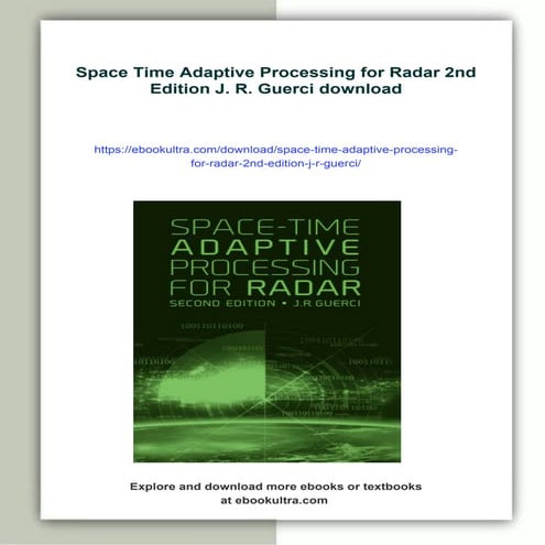 Space Time Adaptive Processing For Radar 2nd Edition J R Guerci Pdf