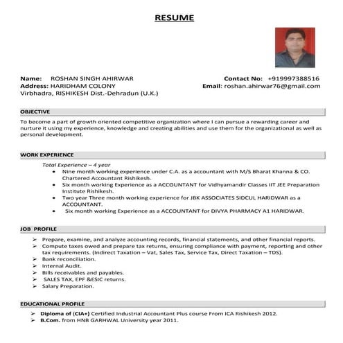ROSHAN SINGH RESUME | DOC