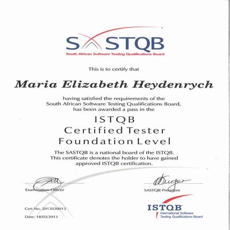 ISTQB Certificate | PDF