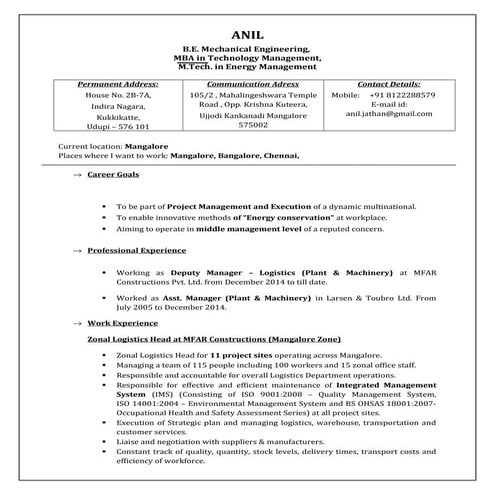 Anil Resume updated | PDF