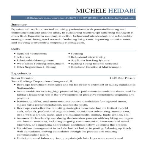 Michele Resume 1 | PDF