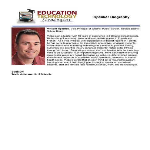 Vincent Spadaro, Speaker Bio 2015 | PDF