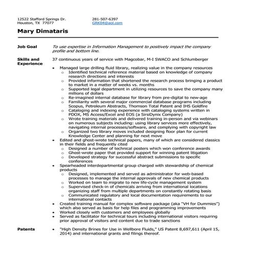 Mary Dimataris - Resume | PDF