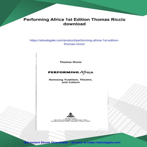 Performing Africa 1st Edition Thomas Riccio | PDF