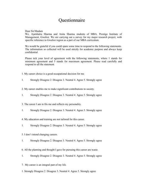 Career Development Questionnaire | PDF | Resume Writing and Advice ...