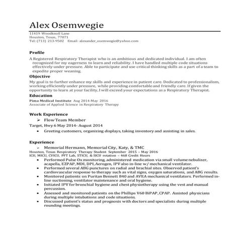Alex Osemwegie Resume | DOCX