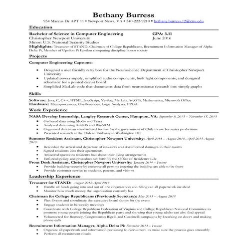 Bethany Burress Resume PDF | PDF