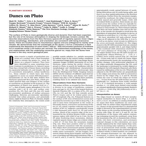 Dunes on Pluto | PDF