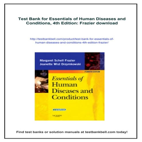 Test Bank for Essentials of Human Diseases and Conditions, 4th Edition ...
