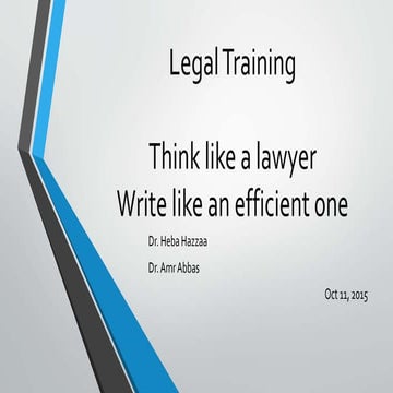 How to think and write like a lawyer | PPTX