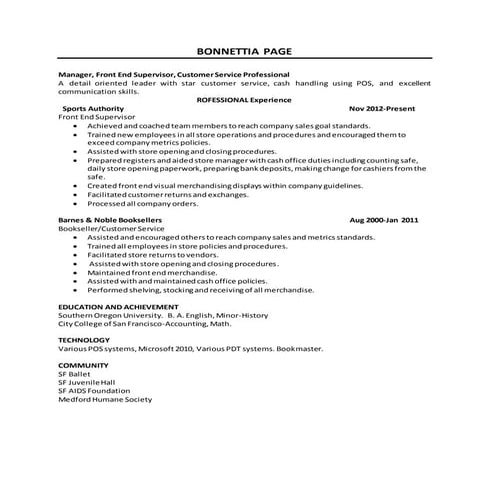 Bobbie Resume | DOCX
