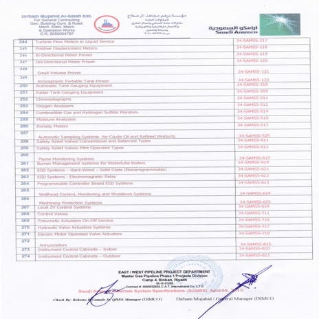 Saudi Aramco Material System Specifications (SAMSS) 9 | PDF