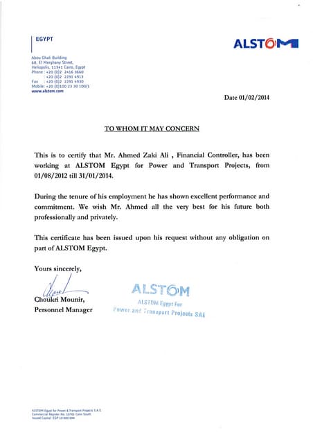 EXPERIENCE LETTER FROM AL KAYYAT QATAR | PDF