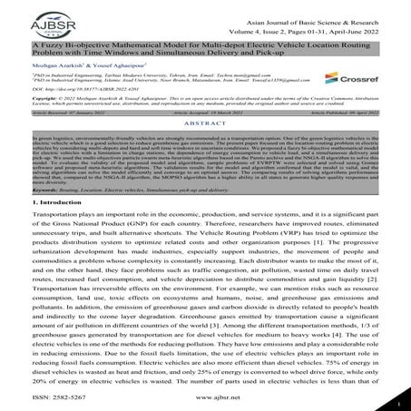 A Fuzzy Bi Objective Mathematical Model For Multi Depot Electric