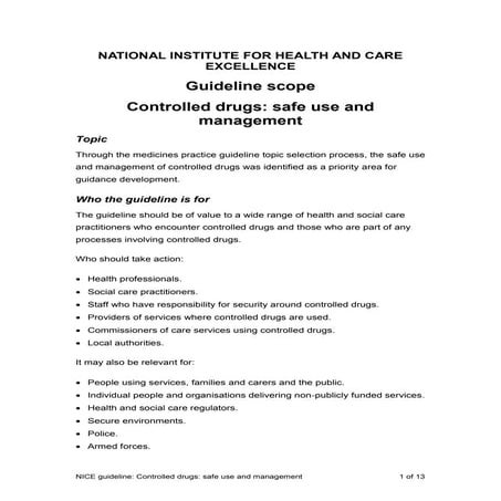 NICE -the-safe-use-and-management-of-controlled-drugs3 | PDF