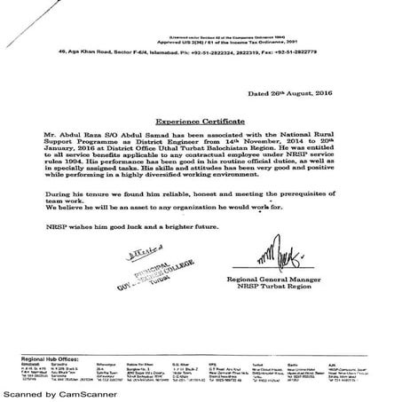 NRSP Experience | PDF