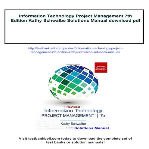 Information Technology Project Management 7th Edition Kathy Schwalbe ...