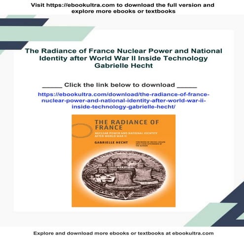 The Radiance of France Nuclear Power and National Identity after World ...